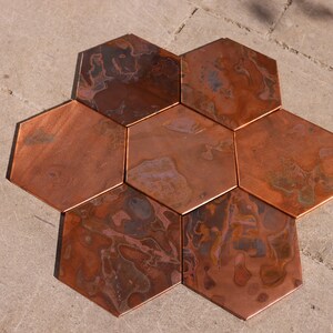Handmade Hexagonal Piece Copper Tile Backsplash, Kitchen Tile ...