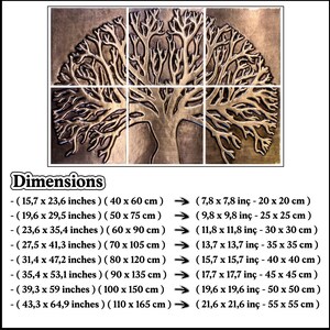 Rustic Copper Tree Design Wall Art, Large Rectangular Copper Panel ...
