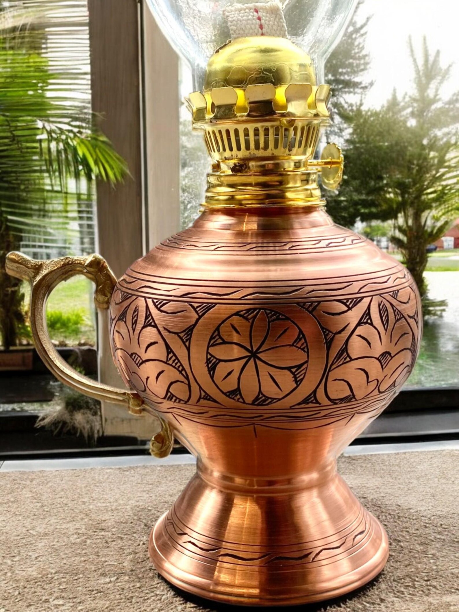 Gas Lamp Copper, Vintage Style Copper Gas Lamp, Rustic Outdoor Lighting ...