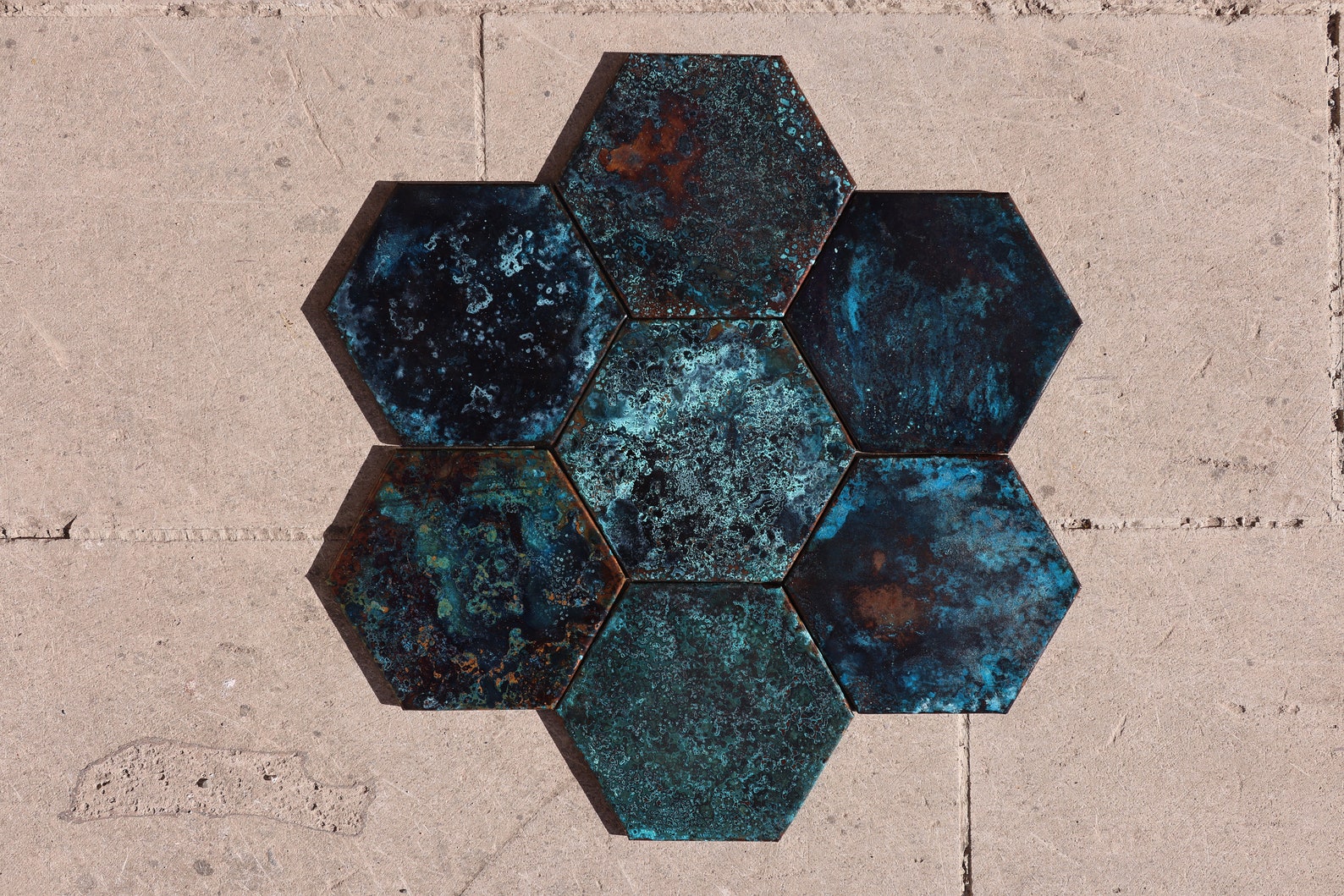 Rustic Patina Copper Wall Tiles, Artistic Home Decor Gift, Ideal for ...