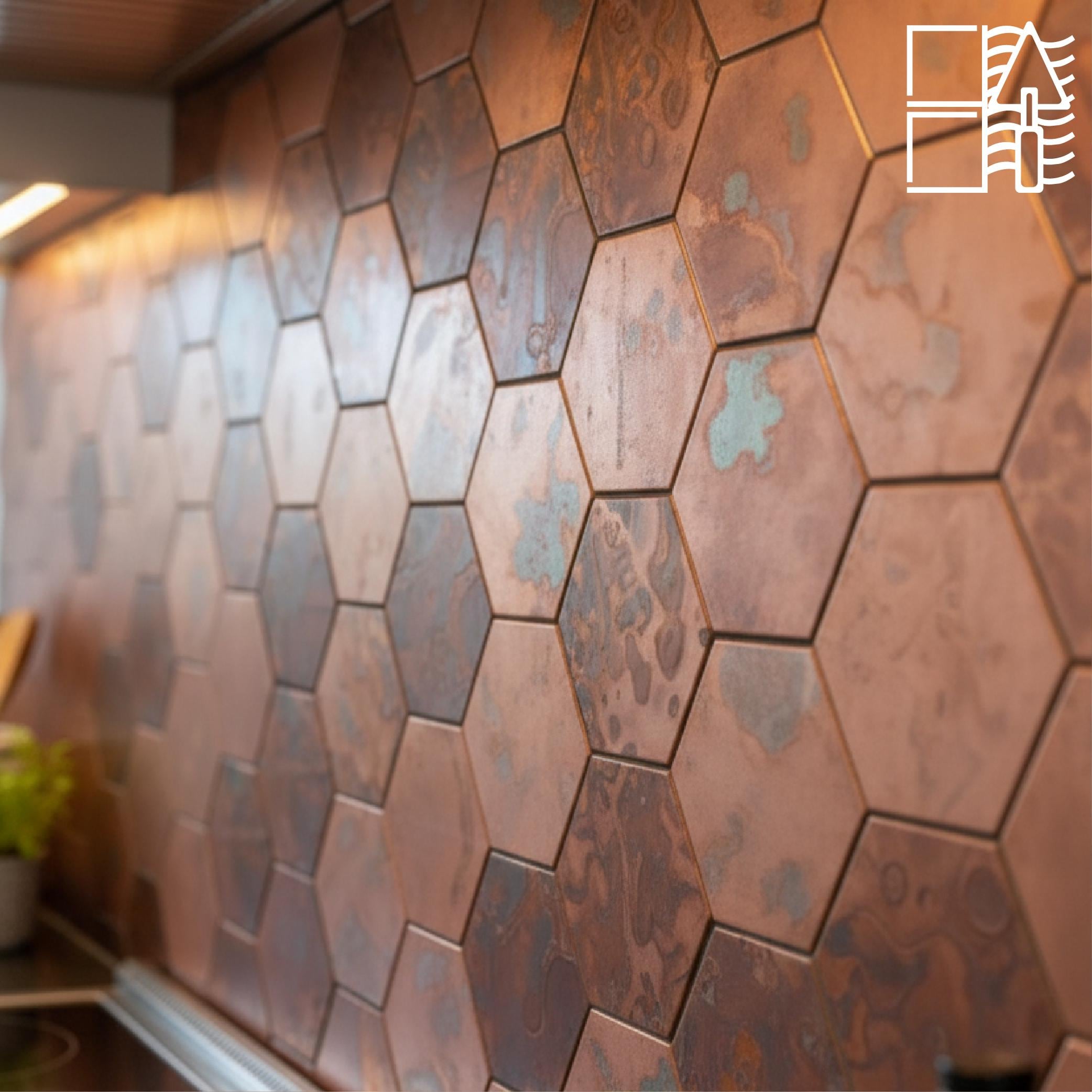 Handmade Copper Hexagon Tile: Kitchen Backsplash, Fireplace Tile - Etsy