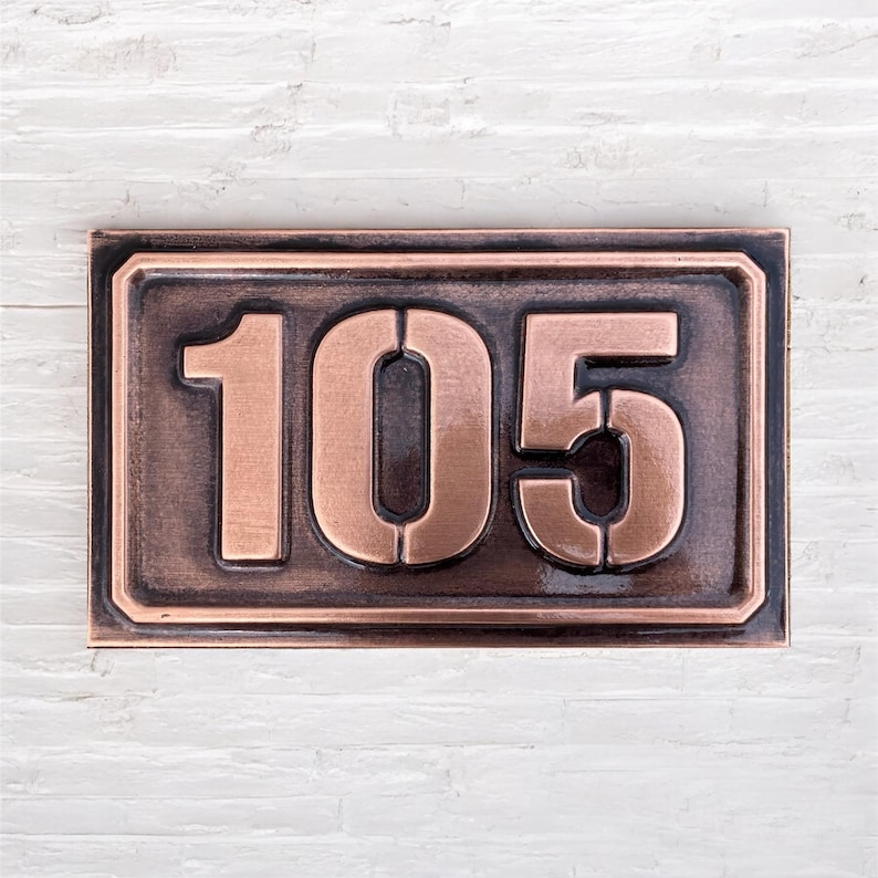 Address Plaque, Copper Number Sign, Handmade Copper Numbers, Door ...