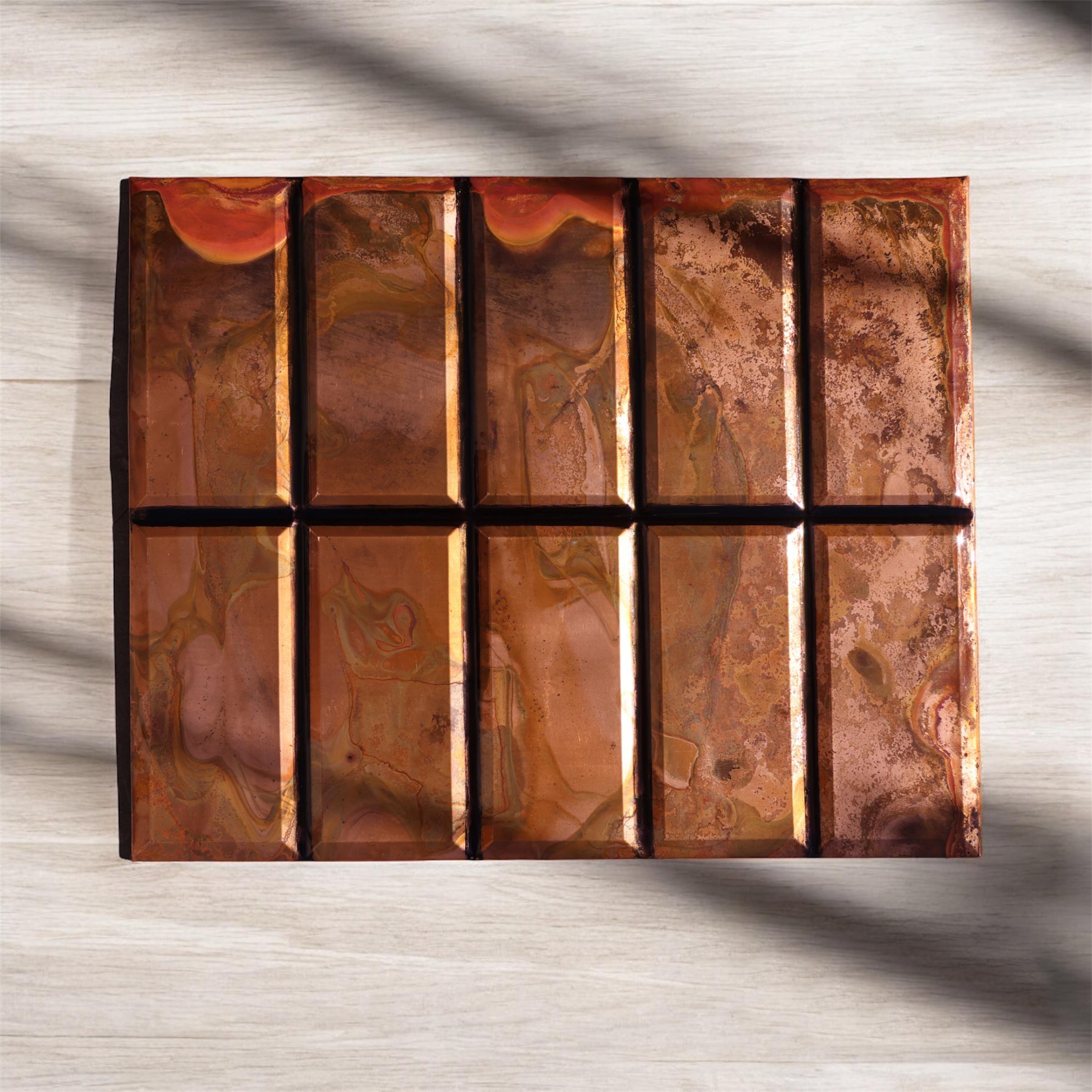 Handmade Copper Tile Backsplash: Art Deco Kitchen, Fireplace, Indoor ...