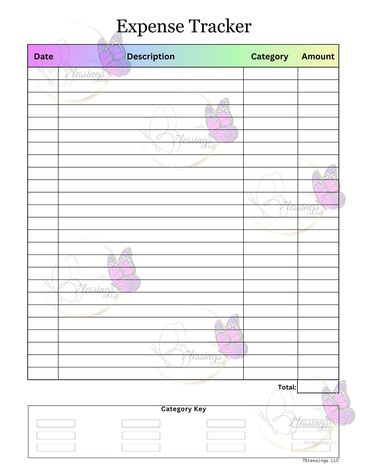 Printable Expense Tracker-digital - Etsy