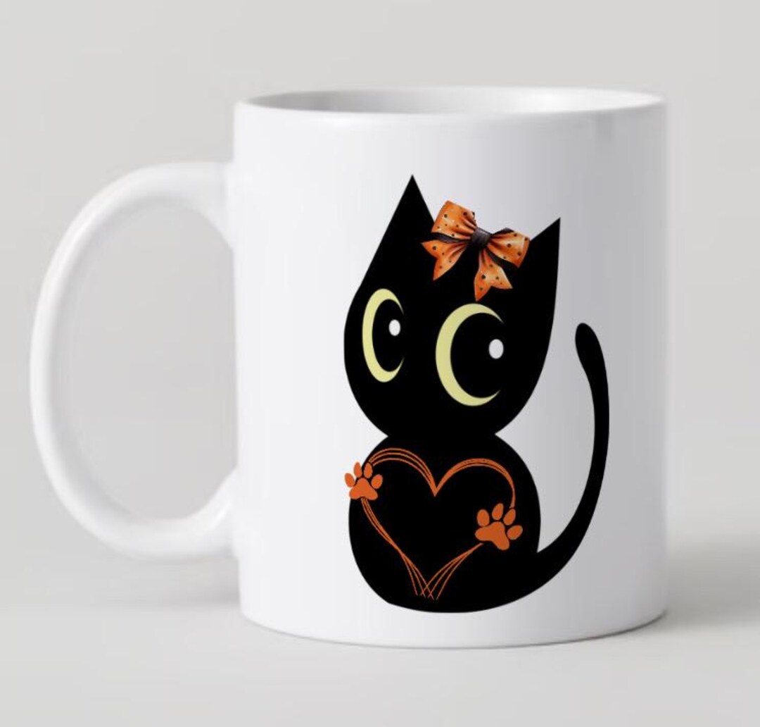 Halloween Cat Mug - Etsy