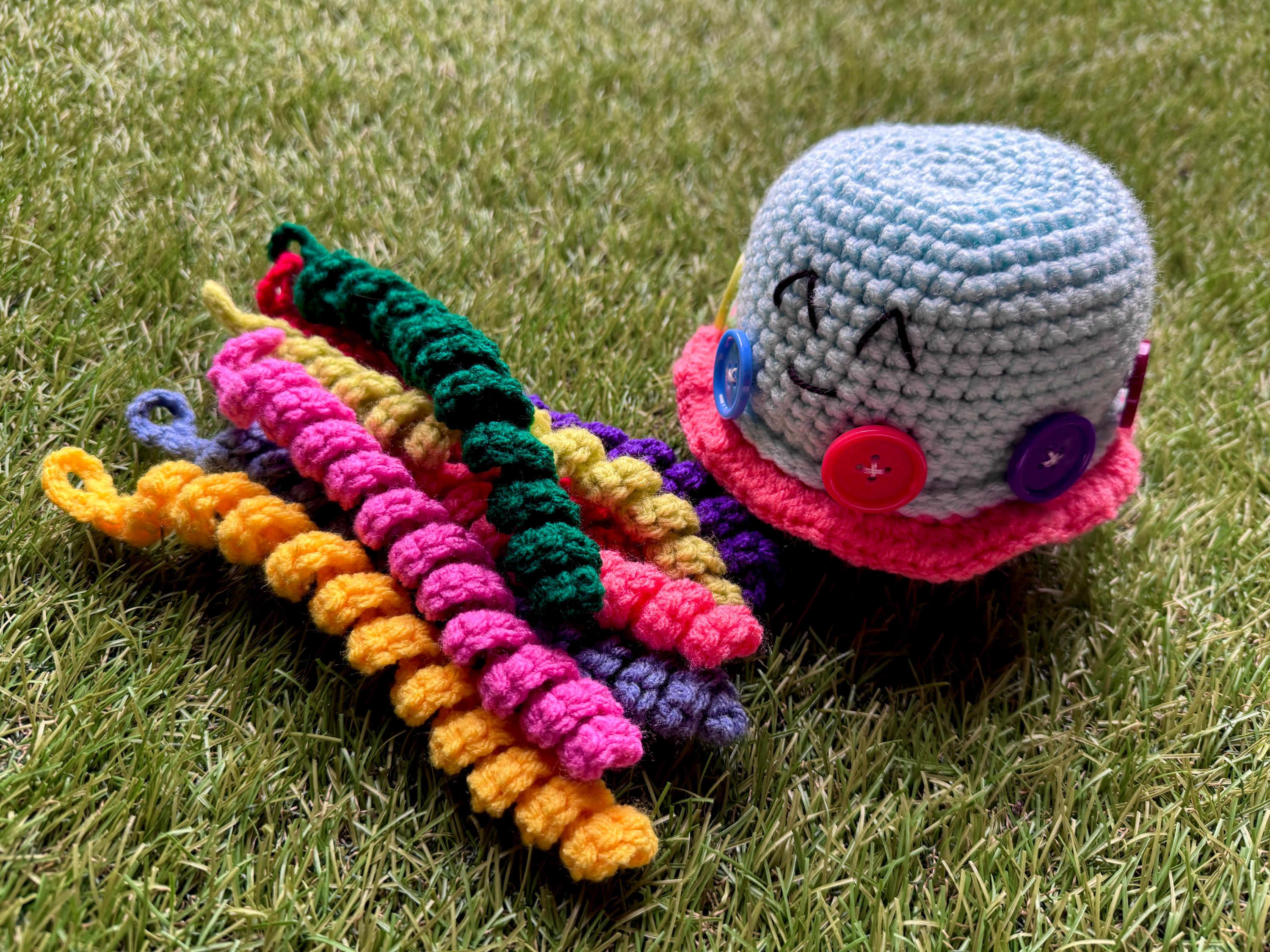 Crochet Reversible Octopus Mood Snap Buttoning Game - Fine Motor Skills ...