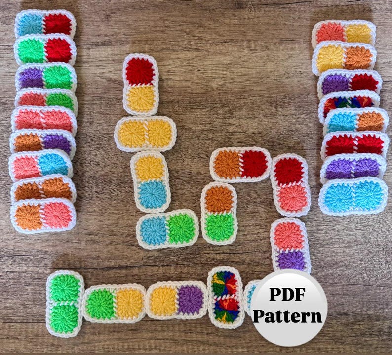 PDF Pattern - Crochet Colourful Domino Board Game - English Only-us ...