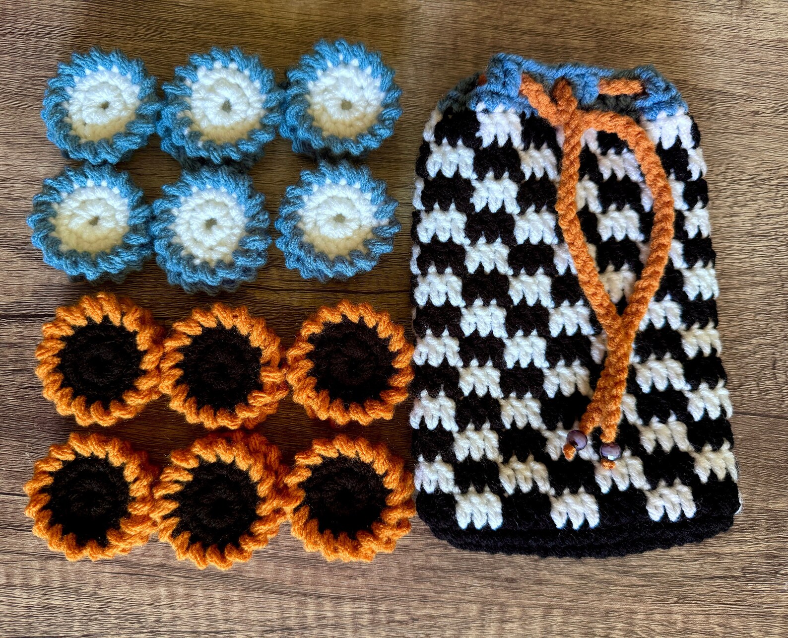 PDF Pattern - Crochet Original Checkers Board Game - Pouch/pawns ...
