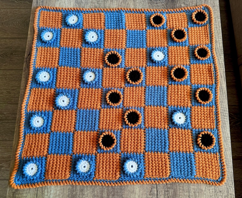 PDF Pattern - Crochet Original Checkers Board Game - Pouch/pawns ...