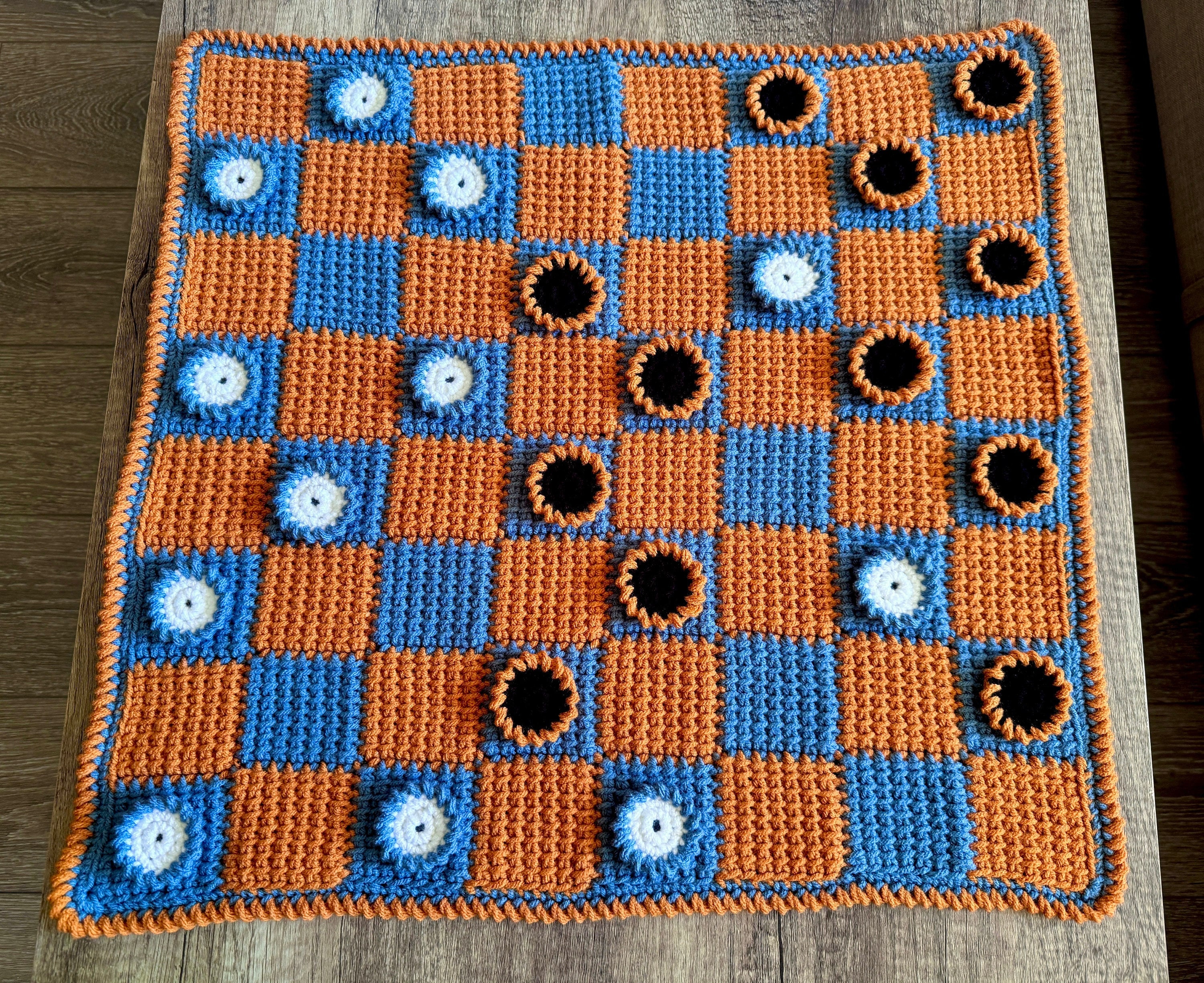 PDF Pattern - Crochet Original Checkers Board Game - Pouch/pawns ...