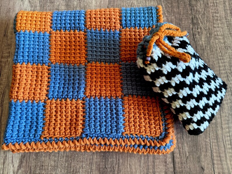 PDF Pattern - Crochet Original Checkers Board Game - Pouch/pawns ...