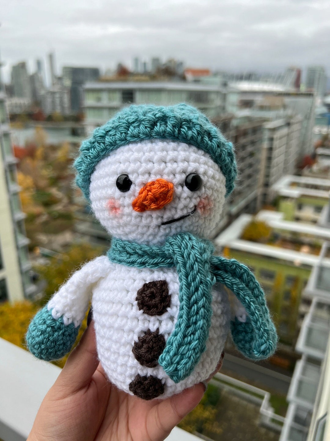 Handcrafted Crochet Snowman Plushie: Baby's First Christmas Toy - Etsy