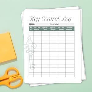 Key Tracker Form, Printable Log for Property Management, Landlord Forms ...