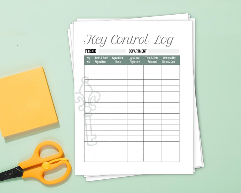 Key Tracker Form, Printable Log for Property Management, Landlord Forms, Sign in and Check Out ...