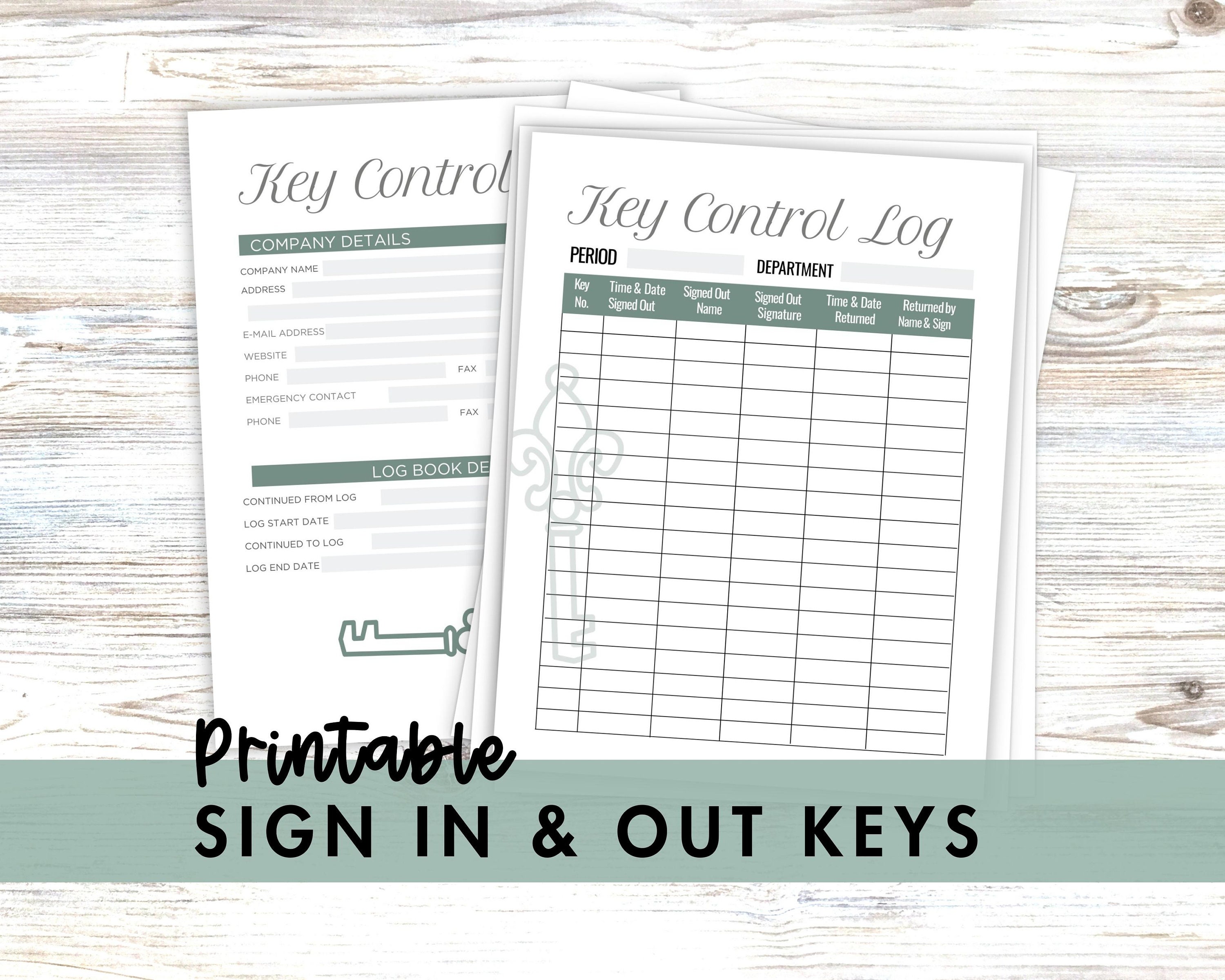 Key Tracker Form, Printable Log for Property Management, Landlord Forms ...