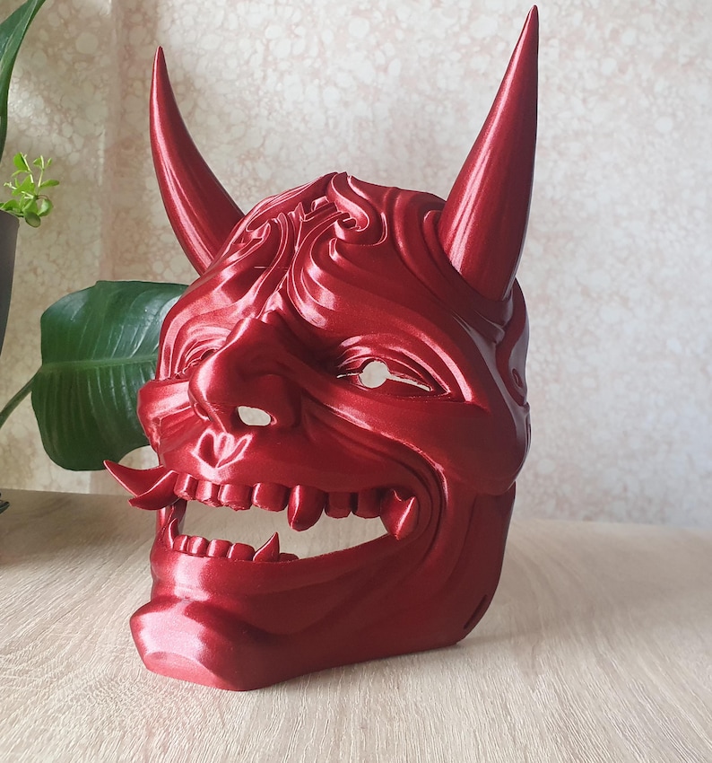 Japanese Oni Demon Mask Samurai Wall Decor Traditional Japanese Art ...
