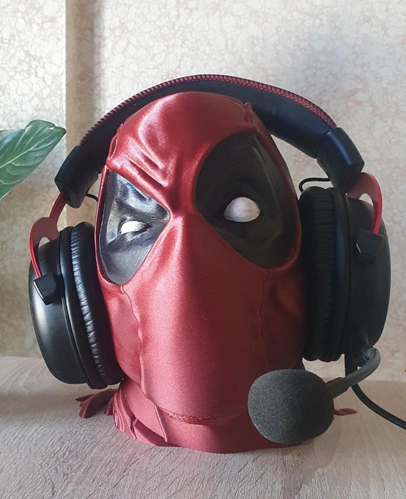 Deadpool Headset Office Desk Decor Gaming Room Art Headphone Holder Etsy