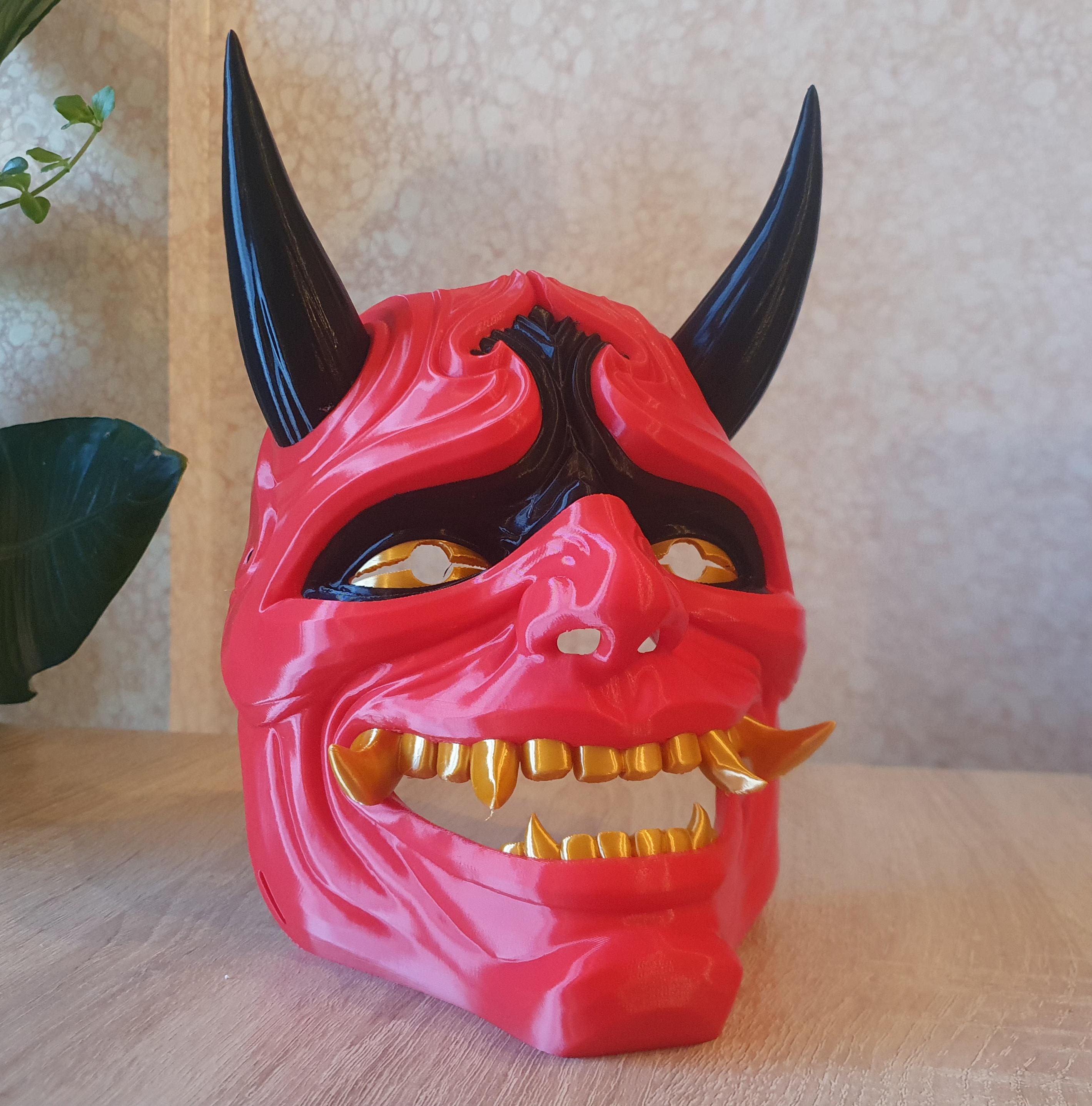 Japanese Oni Demon Mask Samurai Wall Decor Traditional Japanese Art ...