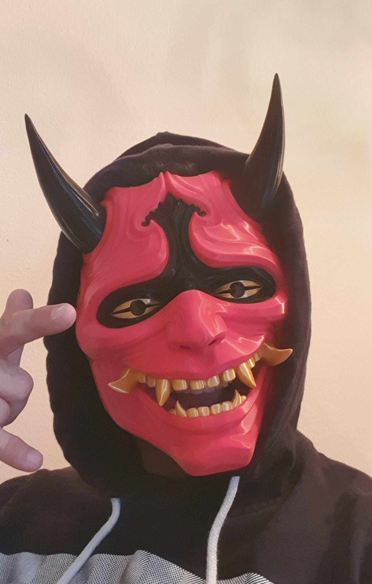 Japanese Oni Demon Mask - Samurai Wall Decor - Traditional Japanese Art ...