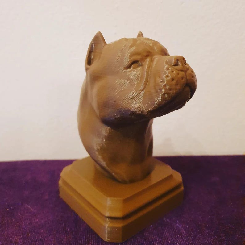 Handcrafted American Bully Bust Sculpture - Unique Pet Lover Gift ...