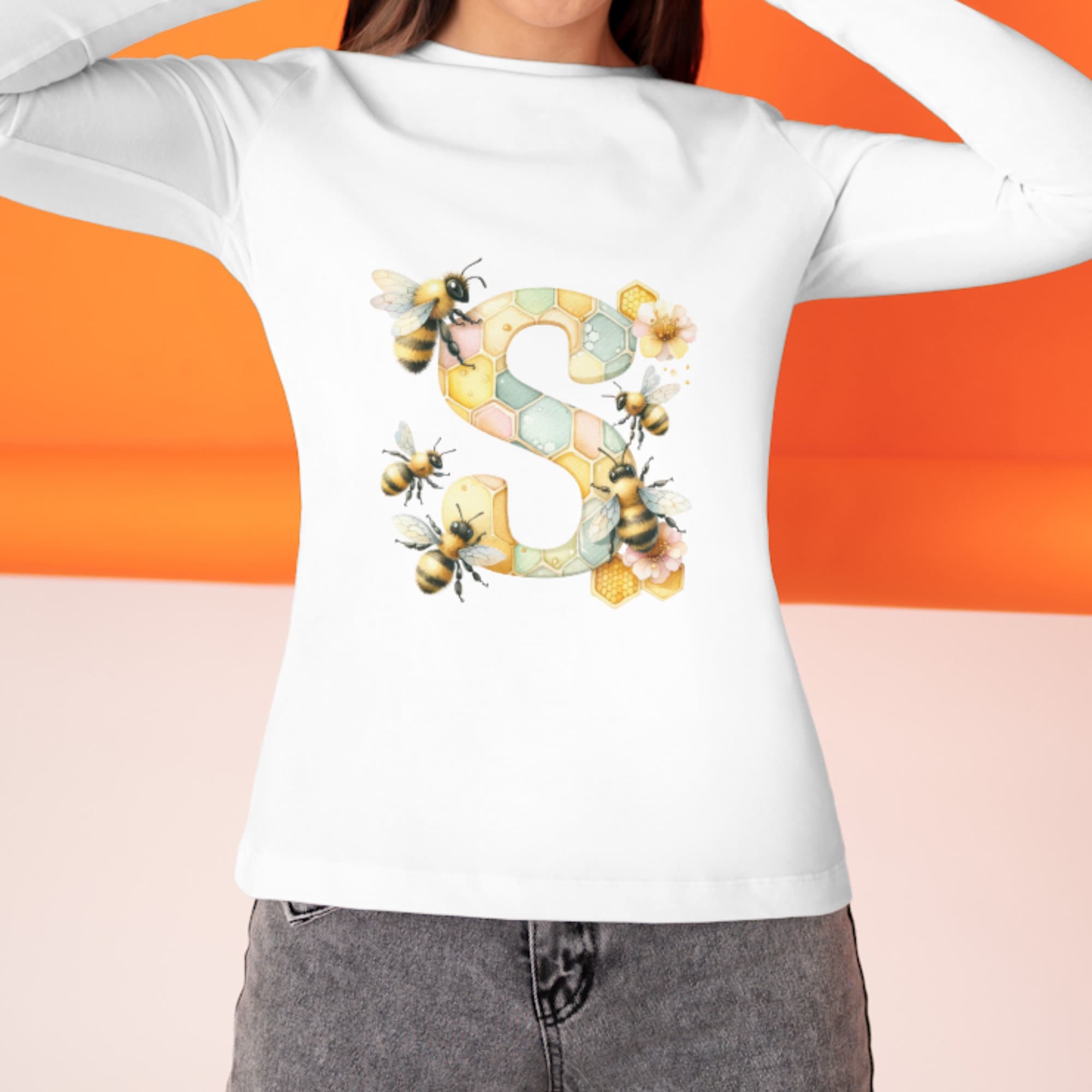 Bee-themed Alphabet and Numbers Clipart Set Watercolor ABC and 123 PNG ...