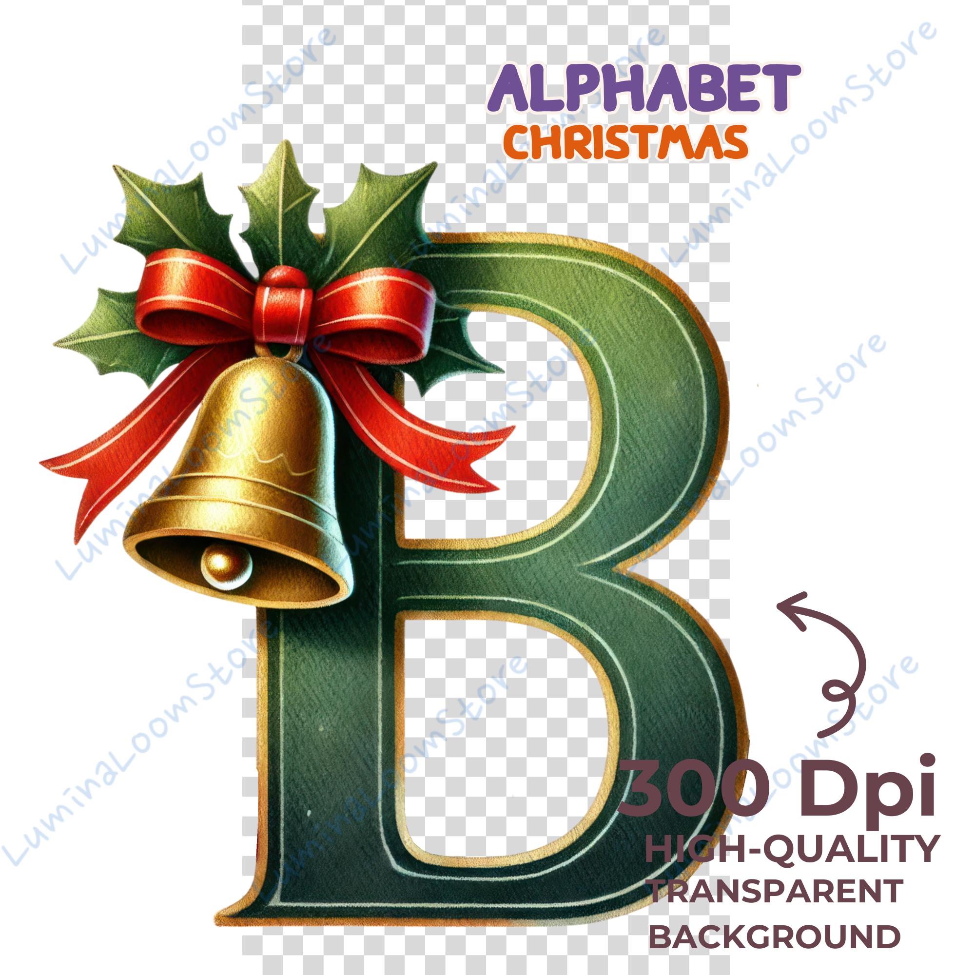 Christmas Watercolor Alphabet Clipart: Festive PNG Letters & Numbers ...