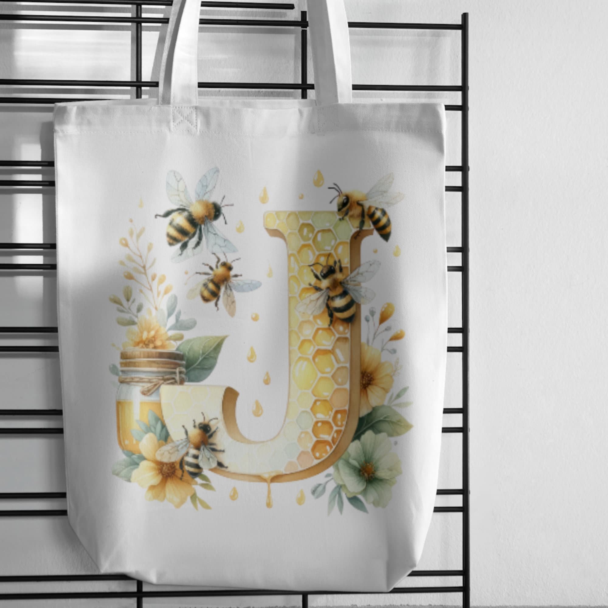 Bee-themed Alphabet and Numbers Clipart Set Watercolor ABC and 123 PNG ...