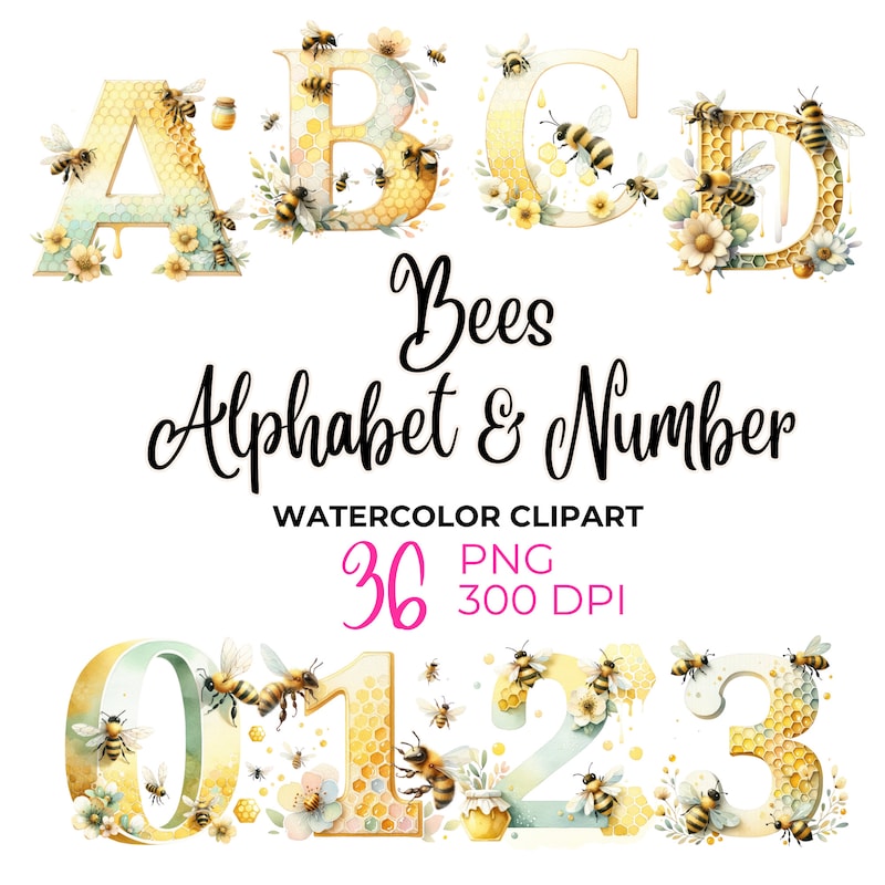 Honey Bee Alphabet - Etsy