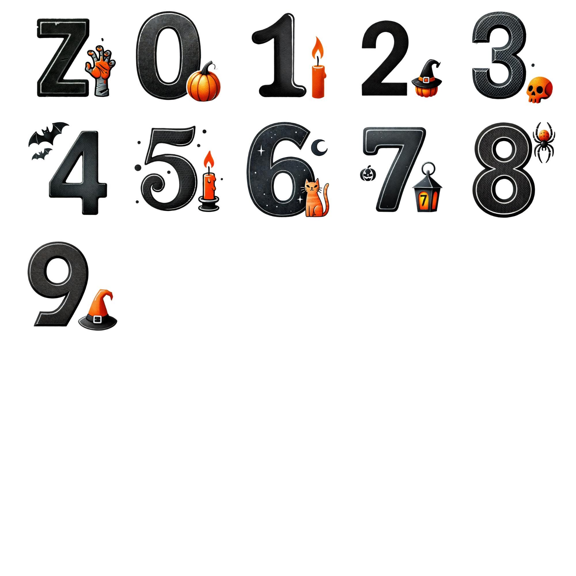 Halloween Alphabet Clipart, Watercolor Letters & Numbers Png,halloween ...
