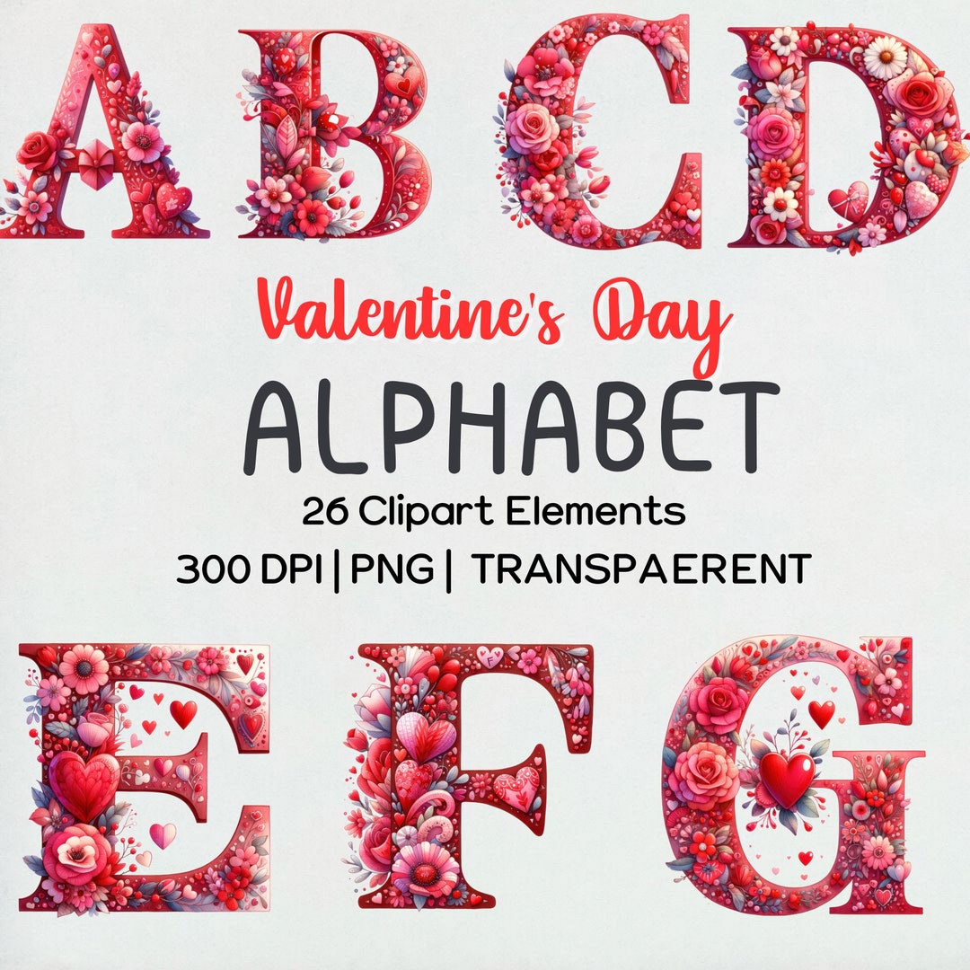 Watercolor Floral Love Letters - Valentine's Day Themed Alphabet ...