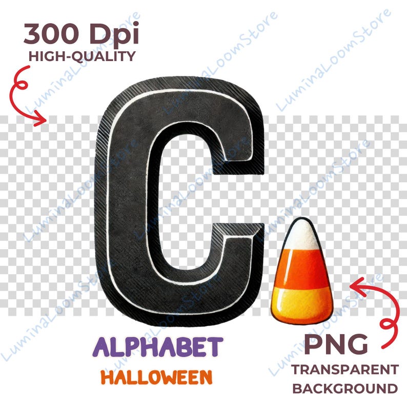 Halloween Alphabet Clipart, Watercolor Letters & Numbers Png,halloween ...