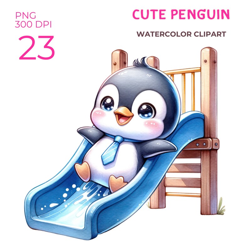 Scholarly Penguin Clipart - Playful Back to School Watercolor Penguins ...