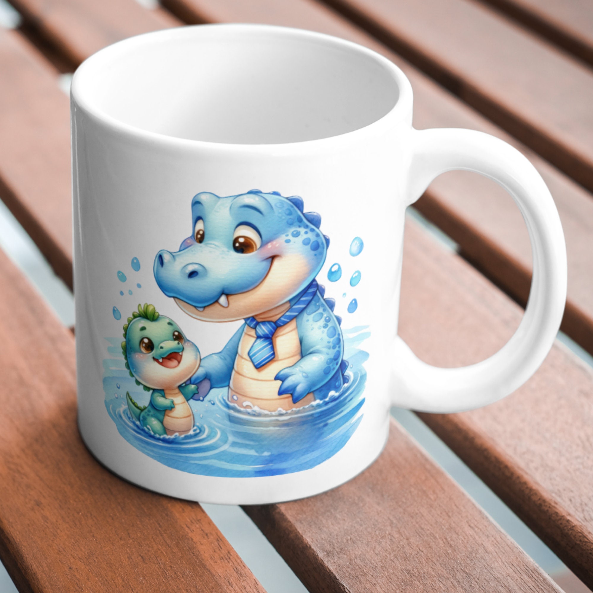 Father's Day Crocodile Clipart Set - Watercolor Dad and Baby Crocodile ...