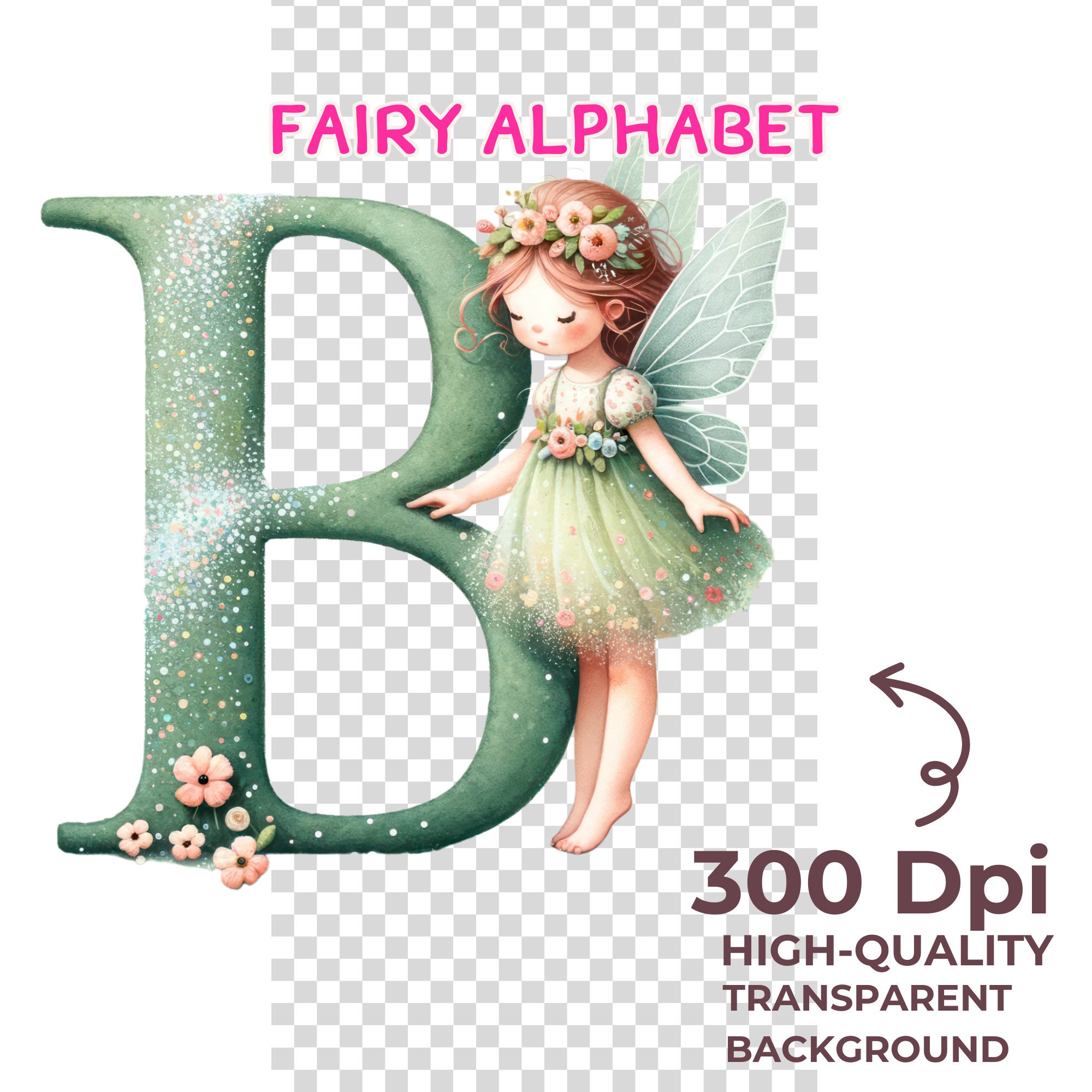 Fairy Alphabet Clipart: Watercolor Letters & Numbers (digital Download ...