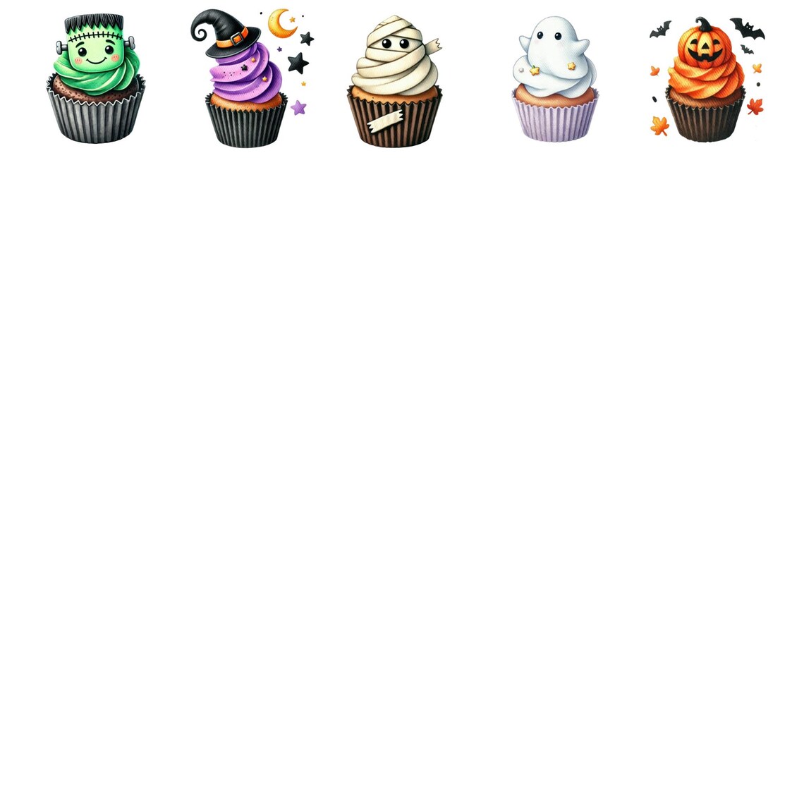 Halloween Cupcake Clipart: Watercolor PNG Set (digital Download) - Etsy
