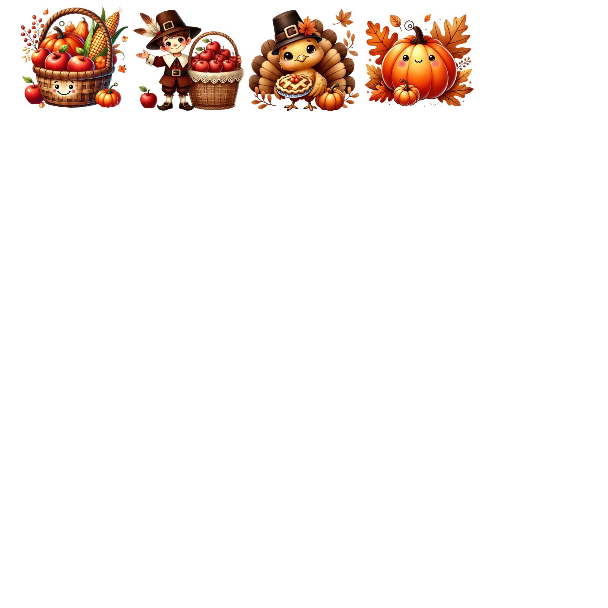 Watercolor Thanksgiving- Harvest Animals Clipart - Fall Themed Digital ...