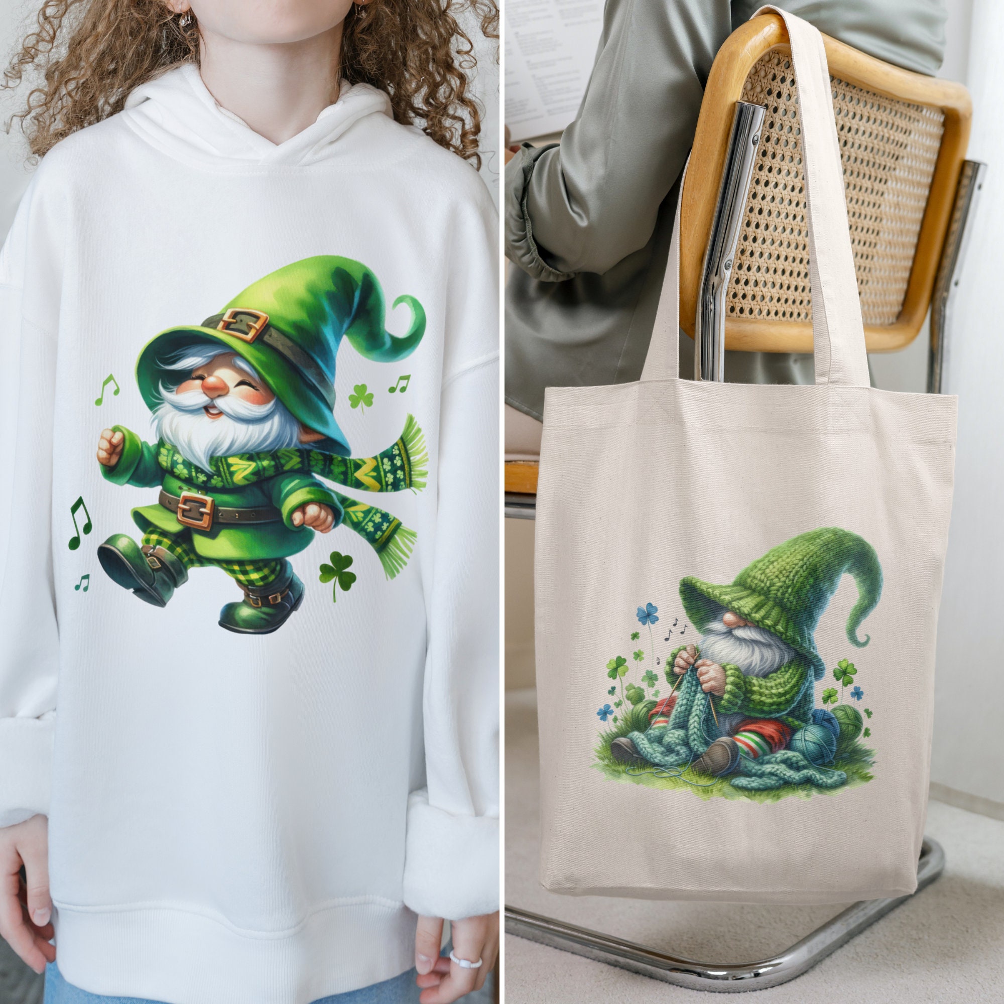 Watercolor St. Patrick's Day Gnomes Clipart: Irish Elves PNG (digital ...