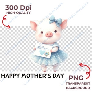 Watercolor Mom and Baby Pig Clipart Bundle (PNG, 300 DPI) - Etsy