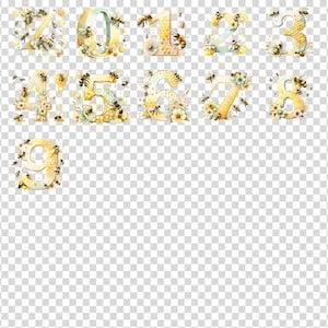 Bee Alphabet and Numbers Watercolor Clipart Set (digital Download) - Etsy