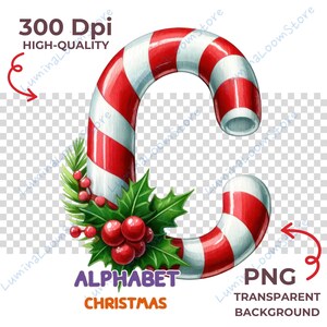 Christmas Watercolor Alphabet Clipart: Festive PNG Letters & Numbers ...
