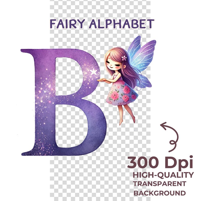 Fairy Alphabet Watercolor Clipart - Enchanted Fairy Letters & Numbers ...