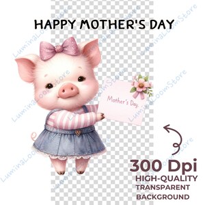 Watercolor Mom and Baby Pig Clipart Bundle (PNG, 300 DPI) - Etsy