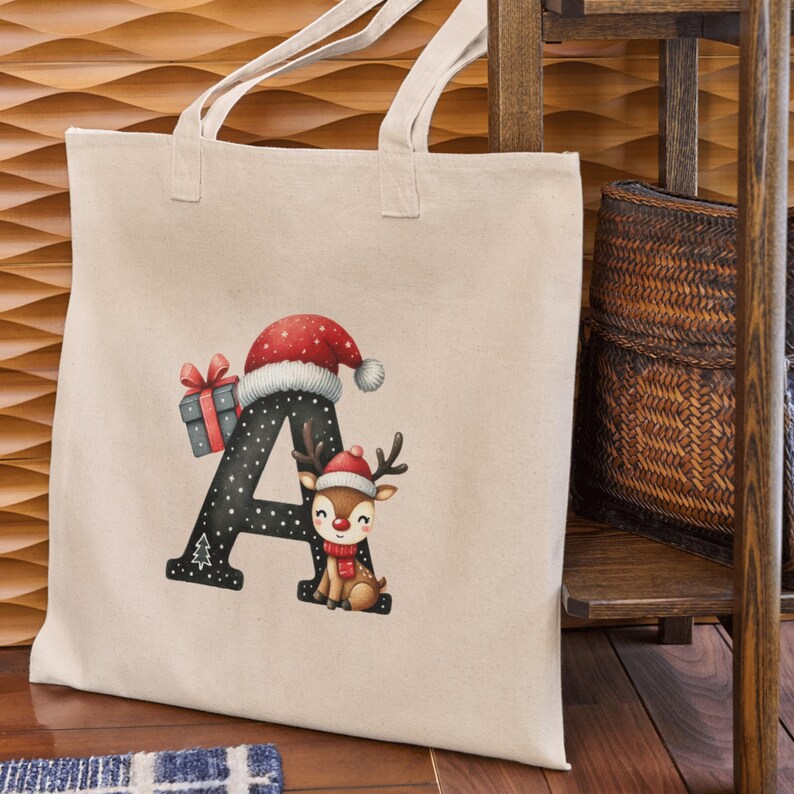 Christmas Alphabet Clipart, 36 PNG Letters & Numbers, Holiday Santa Hat ...