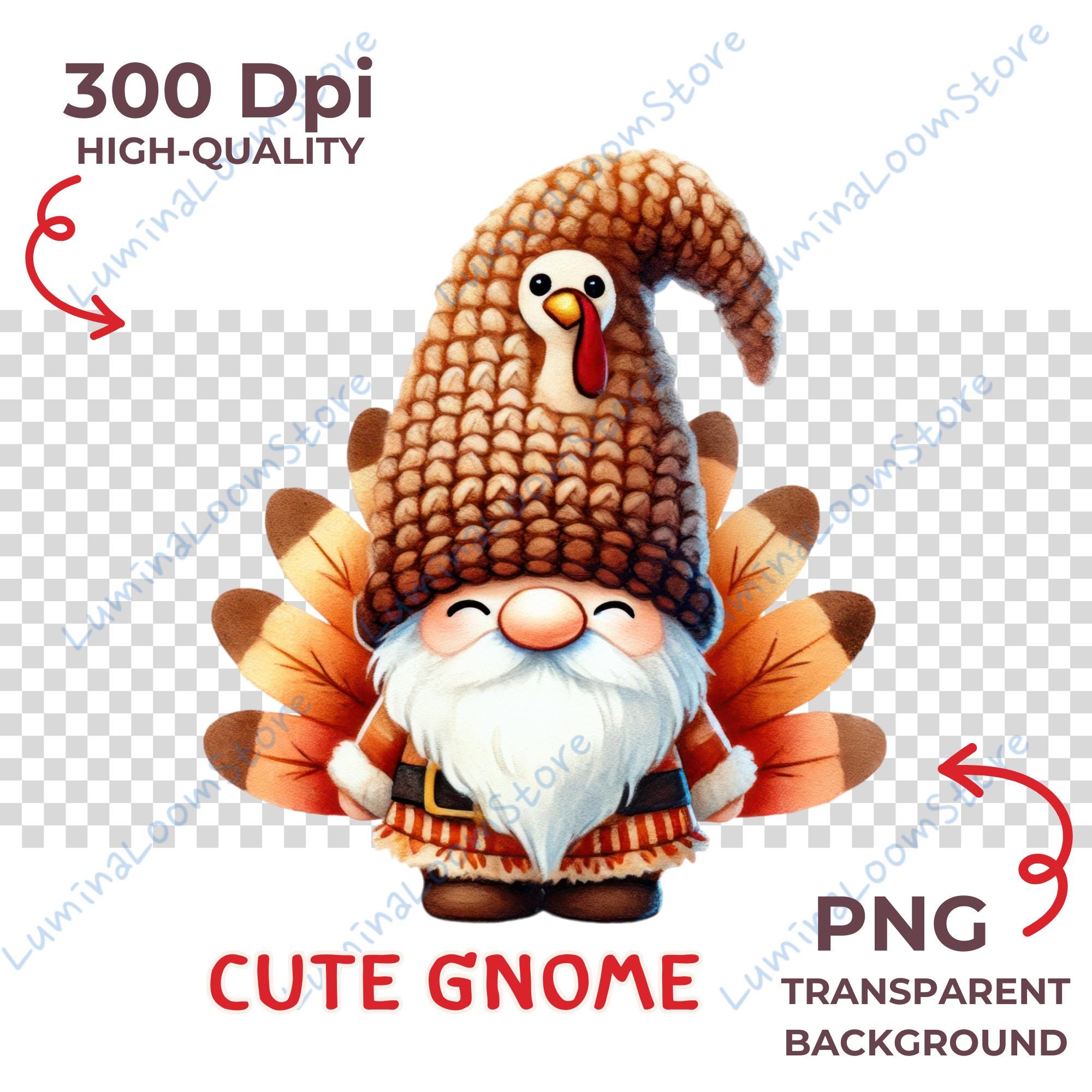 Thanksgiving Gnome Clipart Set | Fall Watercolor PNG | Cute Gnome ...