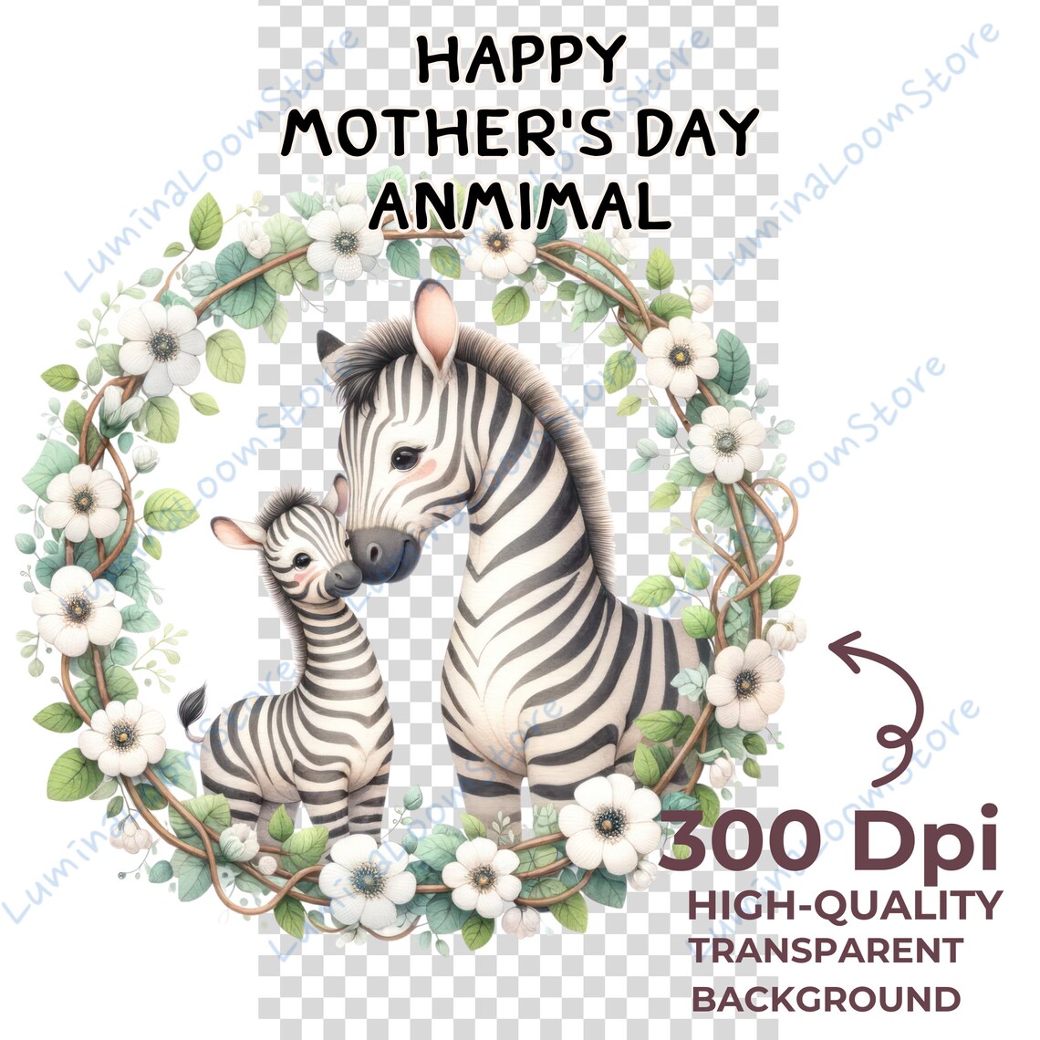 Mom and Baby Animals Clipart Bundle, Watercolor Animal Clipart, Mom and ...