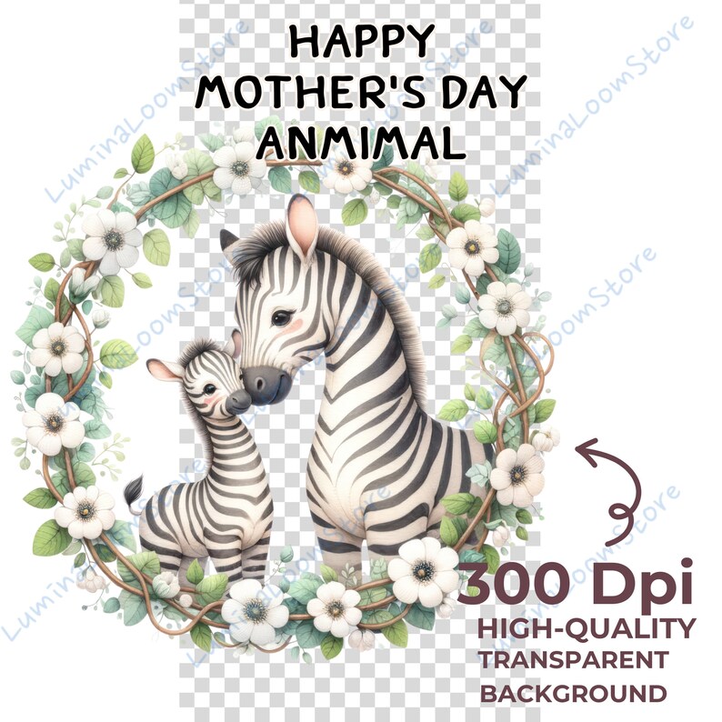 Mom and Baby Animals Clipart Bundle, Watercolor Animal Clipart, Mom and ...