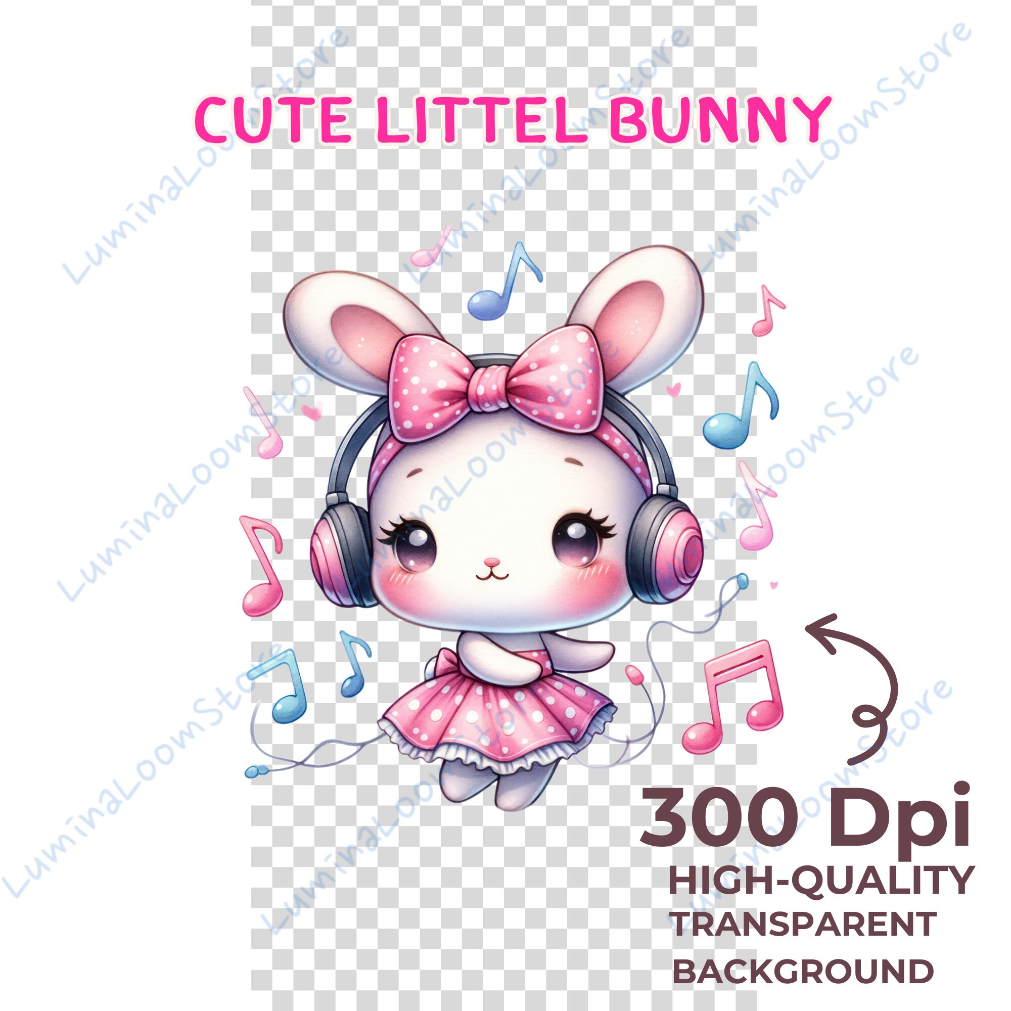 Adorable Bunny Watercolor Clipart Collection - 20 PNG Images for ...