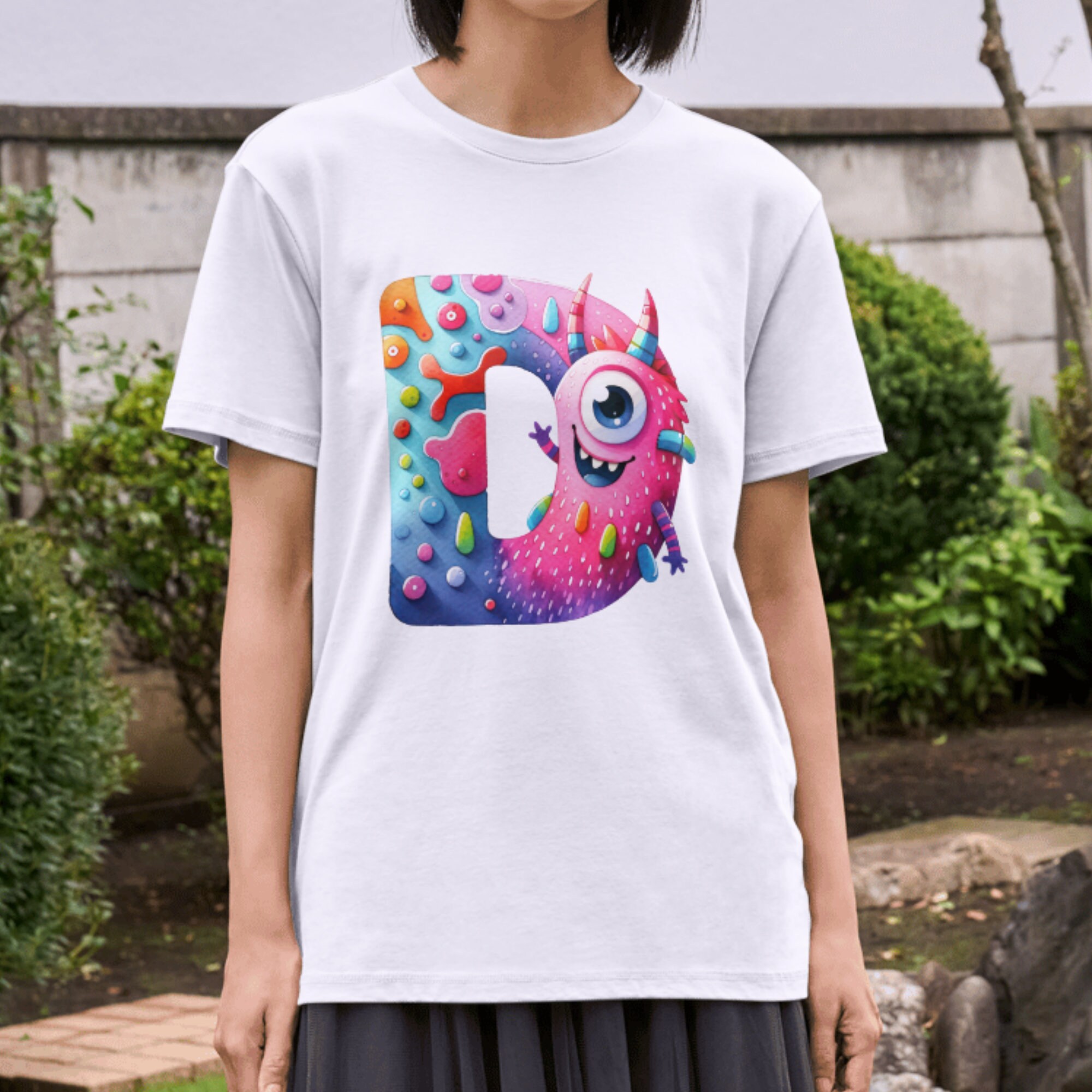 Pink Monster Lettering Clipart Alphabet & Numbers Watercolor Set for ...