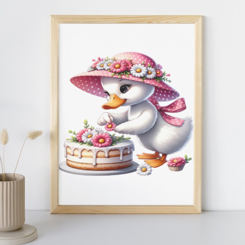 Baker Ducklings Watercolor Clipart Cute Cooking Ducks Digital Images ...