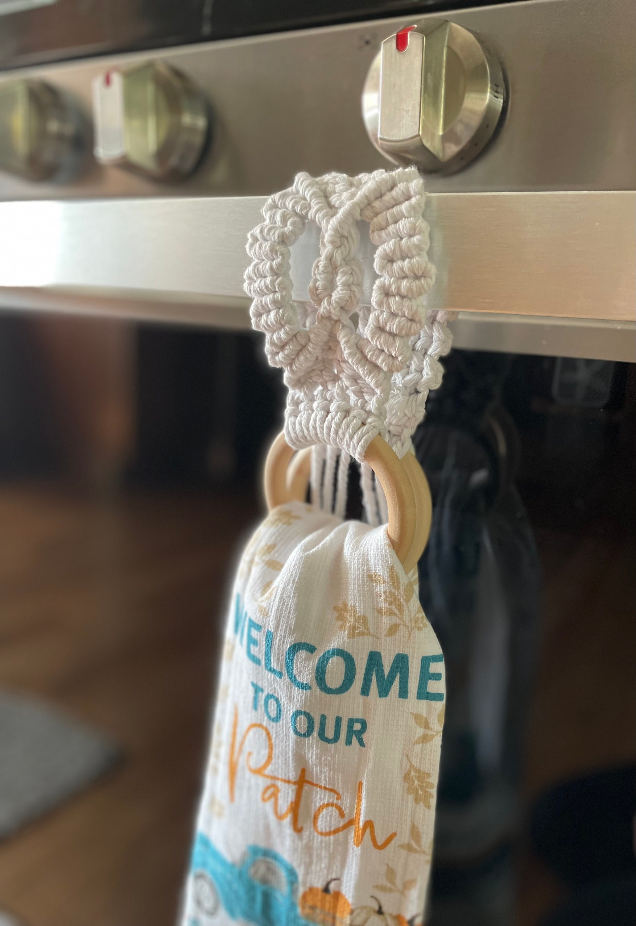 Beautiful Boho Macrame Towel Holder - Etsy